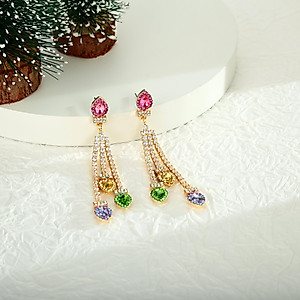 LILIE&WHITE Colorful Light Bulb Dangle Earrings For Women Christmas Earrings For Women Xmas Earrings Gift Christmas Jewelry Holiday Earrings Gift