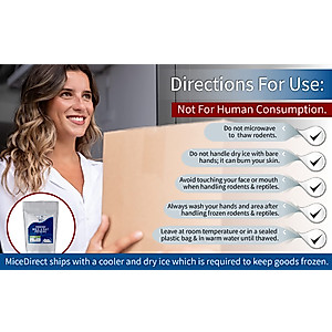 MiceDirect Frozen Small Pinkie Feeder Mice Food for Corn Snakes Ball Pythons Lizards (20 Count)