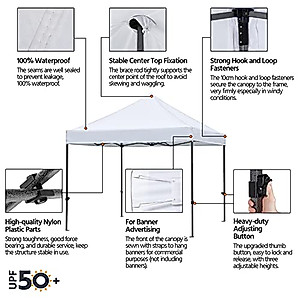 Yaheetech 10 x 10 Pop Up Commercial Canopy Tent with 4 Removable Sidewalls, Sandbags, Stakes & Ropes, Waterproof Instant Canopies for Wedding Party Commercial Event Pavilion, White
