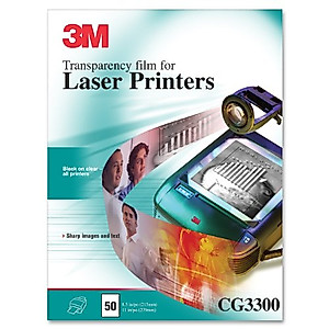 3M B&W Laser Transparency Film, 8 1/2 Inchesx11 Inches, 50 Sheets (CG3300 )