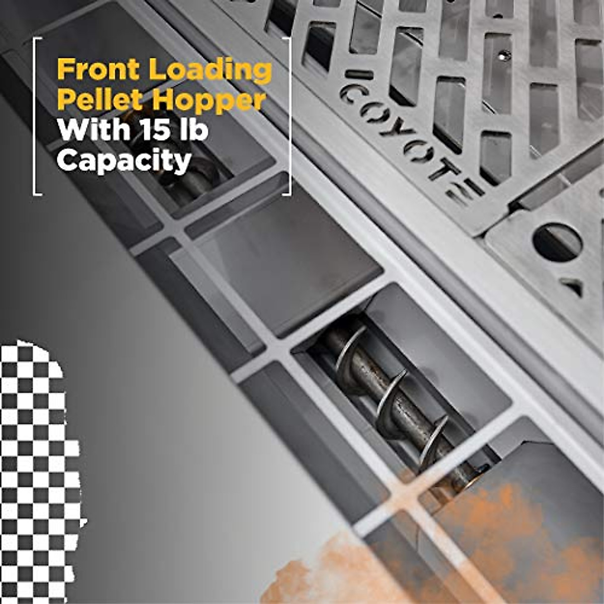 Coyote 36 Inch Built In Pellet Grill, Stainless Steel, 787 sq. inch Cooking Area - C1P36