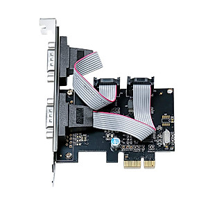 DTECH 2 Port PCI-E Serial Card RS232 PCI Express Adapter COM Port Expansion for Desktop Computer PC Windows 10 8 7 XP Vista Linux Mac with 16C550 UART