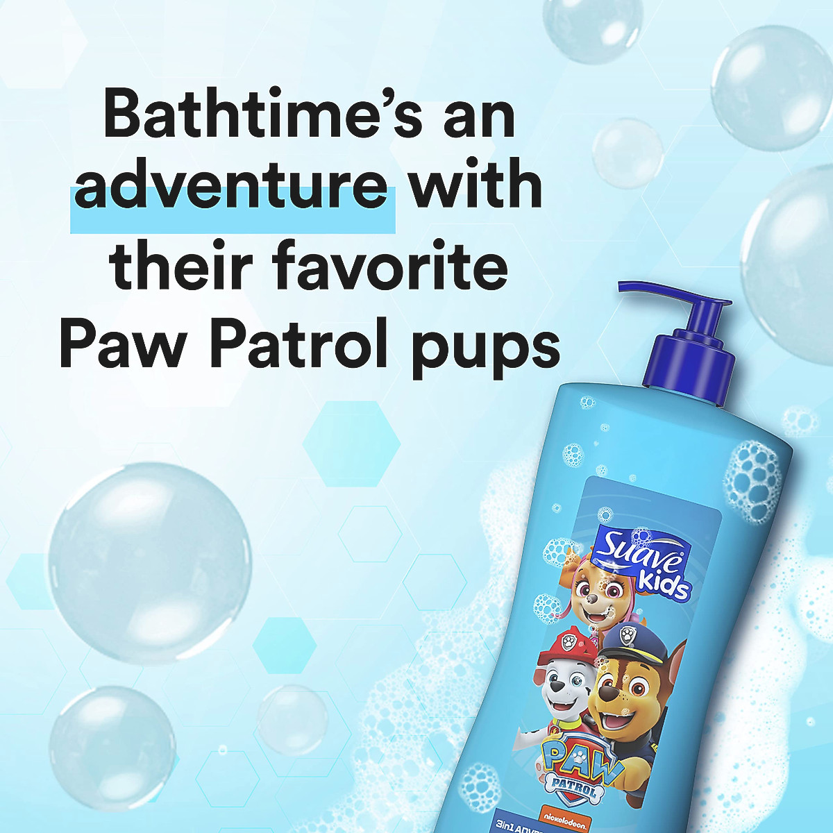 Suave Kids 3-in-1 Shampoo, Conditioner, Body Wash Paw Patrol Adventure 28 FL oz, (Pack of 4)