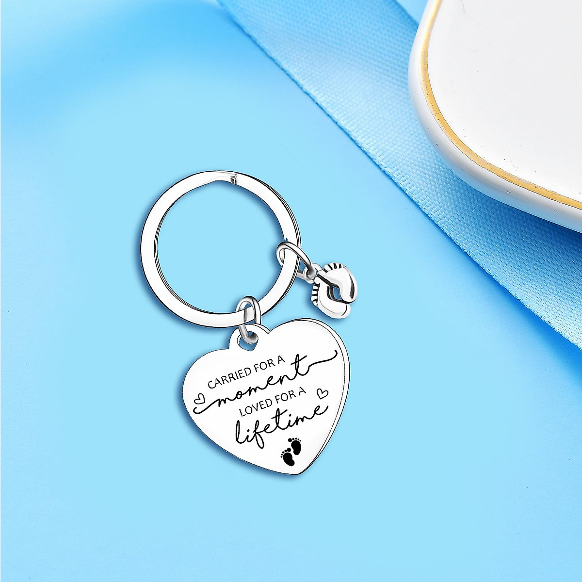 Ghloyza Miscarriage Memorial Keychains for Women Carried for A Moment, Loved for A Lifetime Miscarriage Gift for Mothers Infant Loss Keepsake