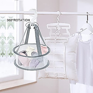 Mini Mesh Shower Dry Basket, Hanging Drying Net, Bath Organizer Storage for Makeup Brush, Beauty Sponge Blender, Windproof Airing Drip Dryer Rack for Bathroom, Laundry (Gray)