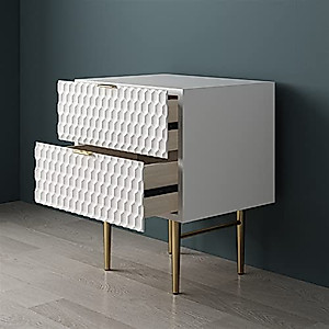 HIGOH Bedside Table Simple and Luxurious Bedside Table Bedroom Furniture Bedside Table Living Room Storage Cabinet