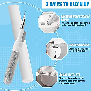 Cleaner Kit for Airpods - Earbud Cleaning Kit, 3 in 1 Compact Portable Multifunctional Cleaning Kit - for Cleaning Bluetooth Headsets, Cameras, Mobile Phones, Tablets
