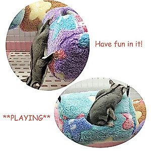 Oncpcare Hanging Tunnel for Small Animals, Bucket Shape Warm Sugar Glider Hammock Nest, Critter Cage Accessories Bedding for Hamster Hedgehog Gerbil Rat