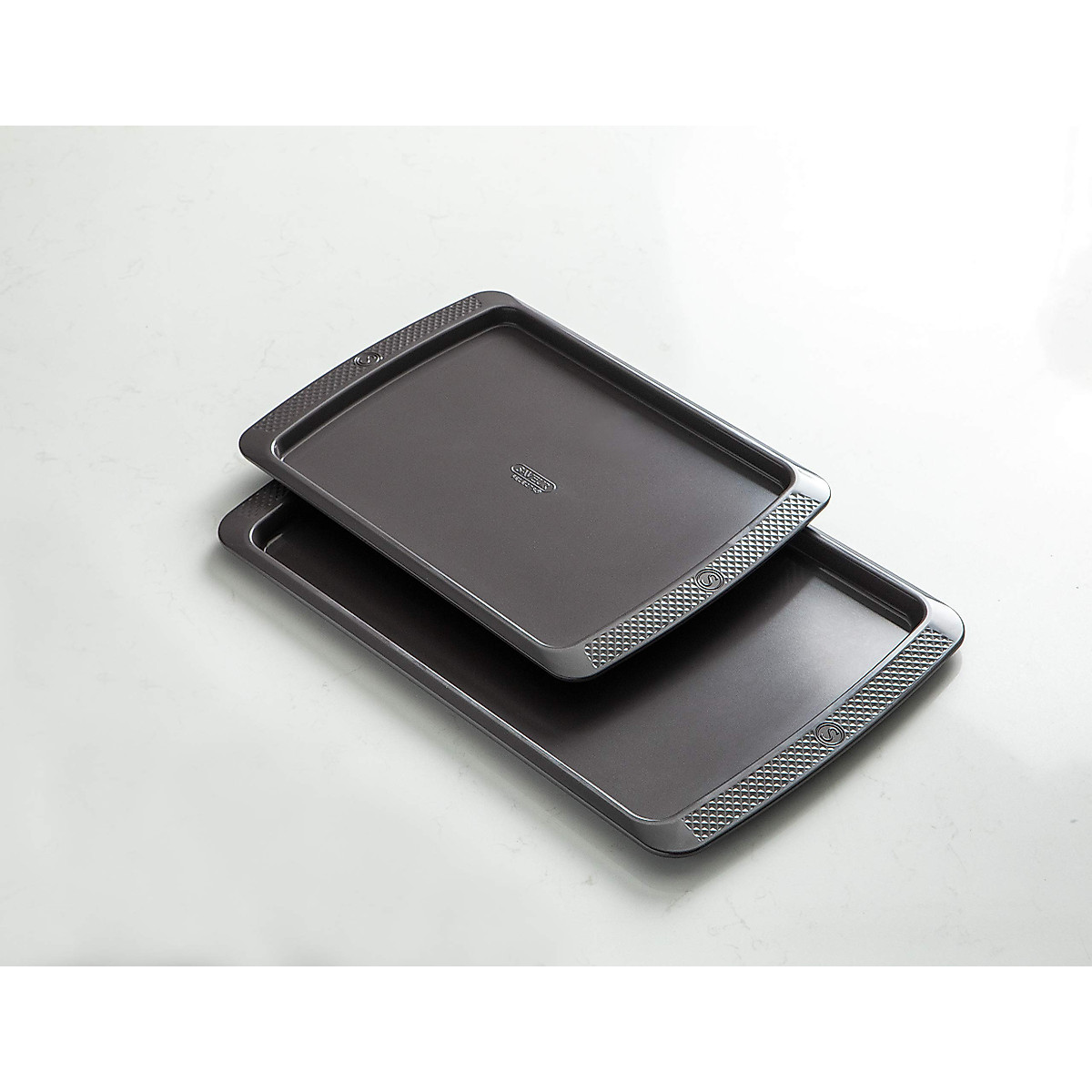 SAVEUR SELECTS Set of 2 Rimmed Baking Sheets, 11-Inch by 17-Inch and 9-Inch by 13-Inch, Non-stick, Warp-resistant Carbon Steel, Dishwasher Safe, Artisan Bakeware Series