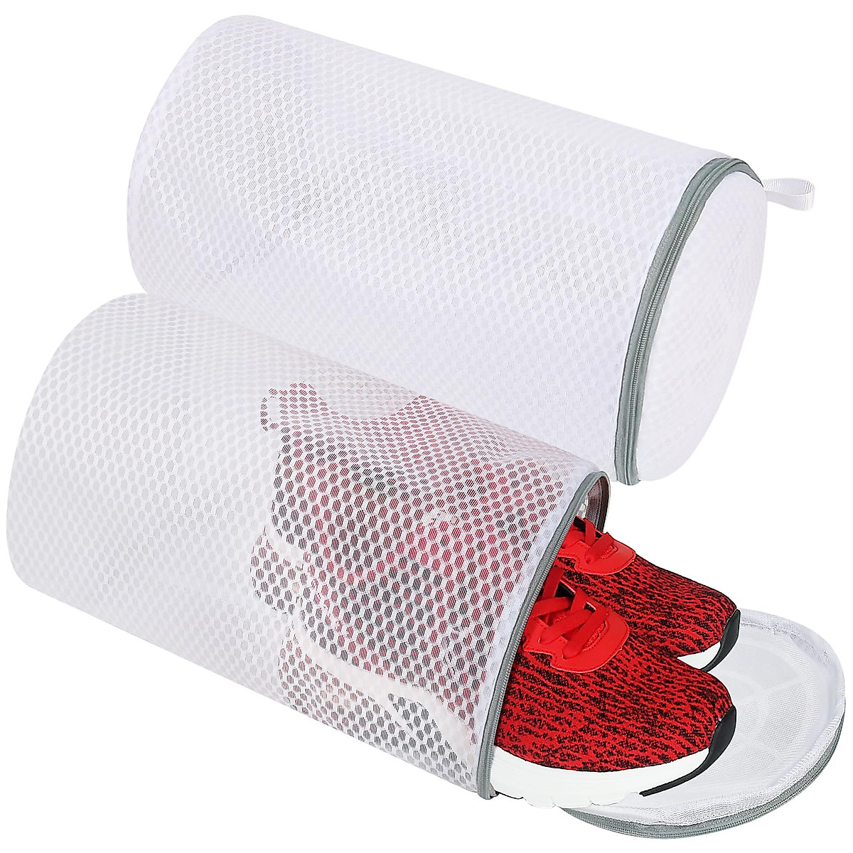 Vivifying Shoe Washing Machine Bag, 2 Pack Honeycomb Mesh Shoe Laundry Bag with Zipper for Sneakers, Running Shoes, Sock, Bras, Delicates and Toys