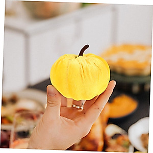 Garneck 6pcs Fabric Pumpkin Ornament Pumpkin Decor Pumpkin Table Centerpieces Artificial Orange Pumpkins Fall Harvest Pumpkins Foam Small Plush Pumpkins Miniatures Household Flannel Fake