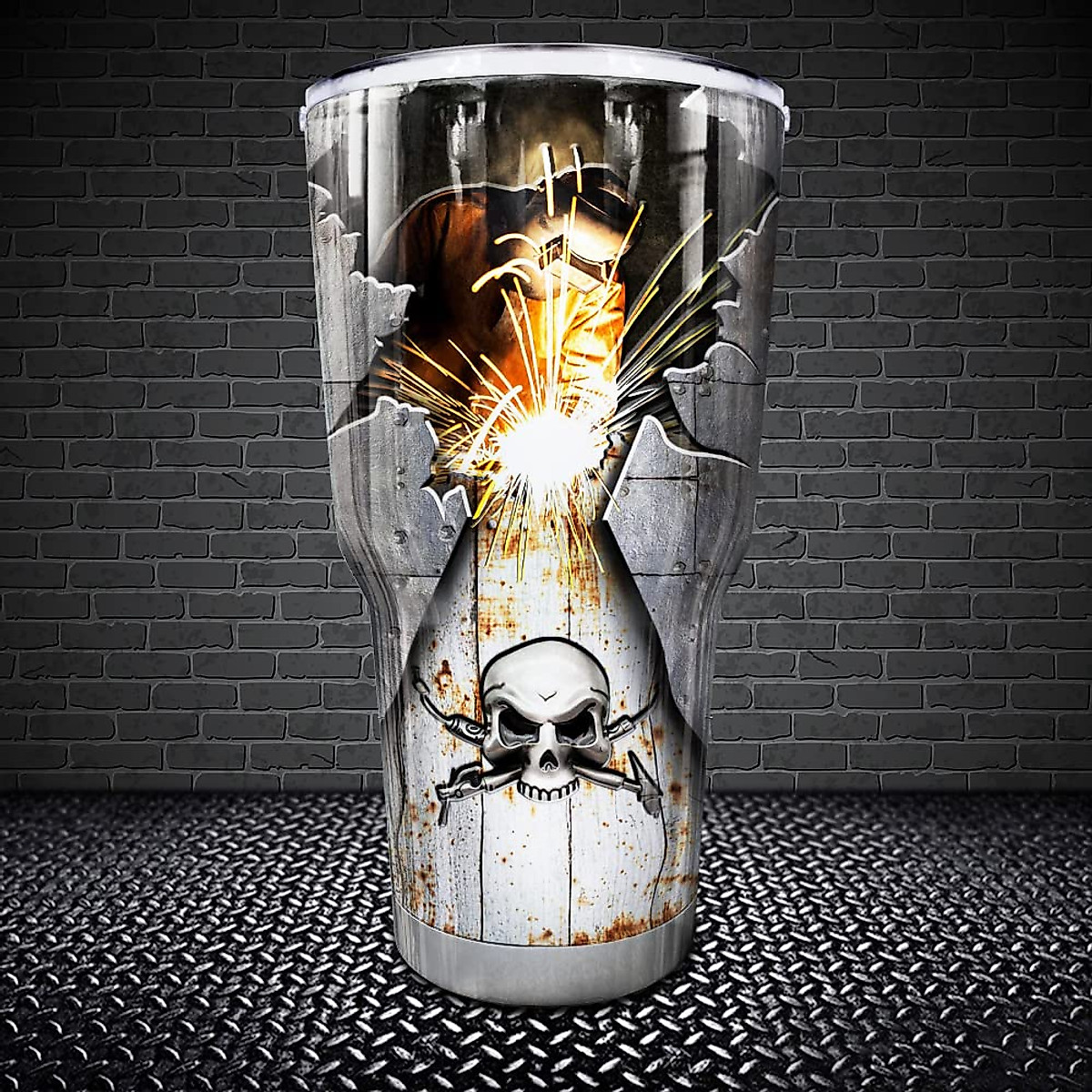 N NAMESISS All Over Printed Tumbler, WELDER Personalized Someone Data Provided By Those Of Questionable, Magician, Gift for Father, Him, Father's Day, 30 OZ