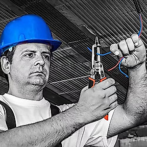 TOOLEAGUE 9-in-1 Wire Stripper Tool, Cable cutters, C-RV Multifunctional needle nose pliers for Electric Cable Stripping Cutting and Crimping