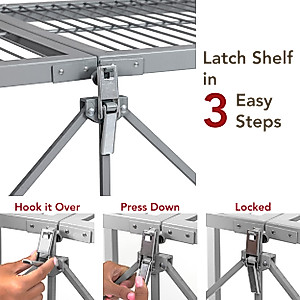 Origami R5 Foldable 4-Tier Garage Shelving Heavy Duty Shelving with Wheels, Metal Storage Rack Holds 1000 pounds, Garage Storage Rack & Organization, Storage Shelving (Platinum, R5)