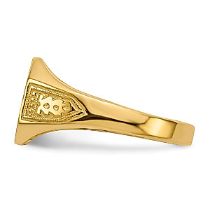 IceCarats 14K Yellow Gold Custom Engraved Signet Ring Handmade Personalized Monogram Initial Letter Band Size 6.00