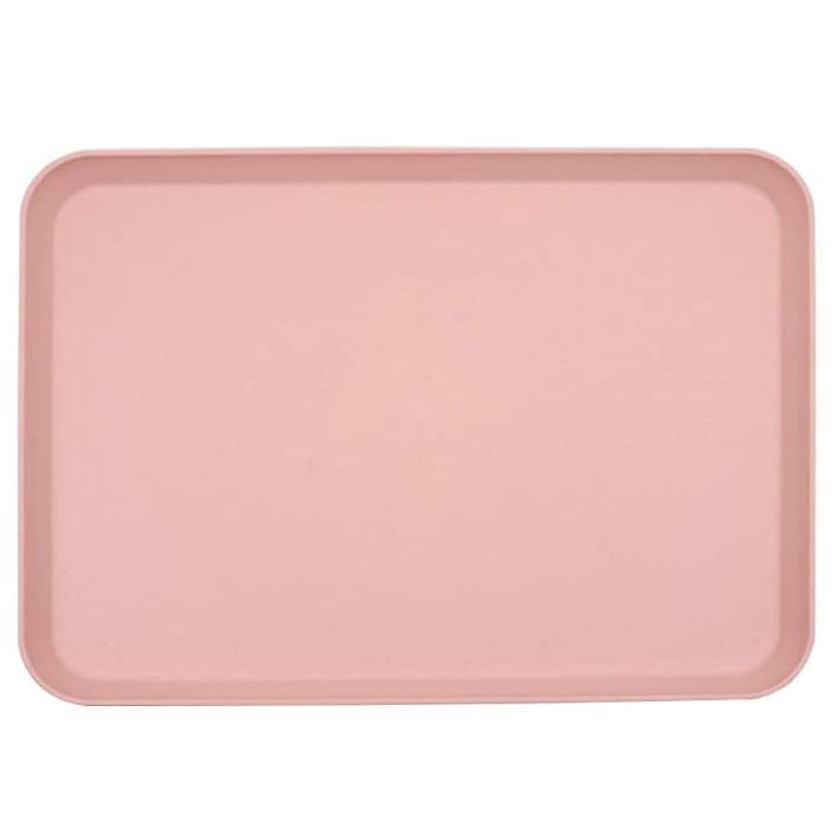 Fast Food Trays 10x14 Wheat Straw, Rectangular Serving Platter, Lunch Dinner Tray, Cafeteria Trays for Appetizer Snack Cafe Tea Outdoor Party, Dishwasher Safe (Pink)