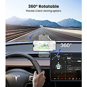 VICSEED Tesla Phone Mount【Strongest Magnet Power】Foldable Hidden Tesla Phone Holder Fit for All Phone, Tesla Model 3 Model Y for MagSafe Car Mount, Tesla Model Y Accessories, Tesla Model 3 Accessories