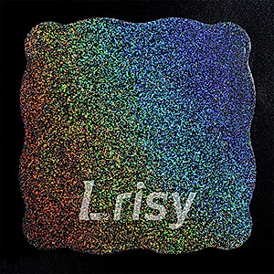 Lrisy Holographic Extra Fine Glitter Powder with Shaker Lid, Craft Glitter Sequins for Epoxy Resin, Slime,Tumblers,Nail&Painting Arts 140g/4.5oz (Ultra Thin Holographic Silver)