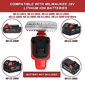 Cordless LED Work Light Powered by Milwaukee 18V M18 Lithium Ion Batteries YEX-BUR Handheld Flashlights Portable Spotlight Floodlights Jobsite Light with 36 LEDs Beads (5 inch outdoor light)