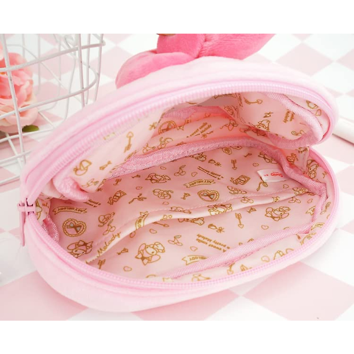ROFOLO Cute Cosmetic Bag, Cartoon Makeup Bag for Girls, Kawaii Anime Cartoon Capacity bag case for women