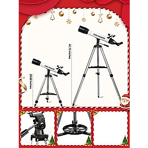 Telescopes for Adults Astronomy - 700x90mm AZ Astronomical Professional Refractor Telescope for Kids Beginners Astronomy with Advanced Eyepieces, Cool Christmas Astronomy Gift for Men, White