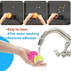 4 Pcs Ceiling Balls Glowing Sticky Balls, Stress Balls Glow in The Dark Toys Stick to The Ceiling, Luminous Stress Relieving Balls Fun Decompression Fidget Toy for Kids and Adults Anxiety Pressure