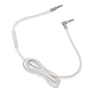 REYTID Replacement White Audio Cable Compatible with Beats by Dr Dre Solo2 / Solo2 Wireless Headphones w/in-Line Remote & Mic - Compatible with iPhone & Android