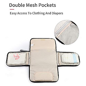 NIUXUAN 3 in 1 Waterproof Portable Changing Pad Diaper Travel Multifunction Baby Diaper Cover Mat Changing Pads Liners Folding Diaper Bags（Red）