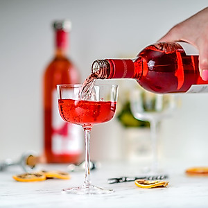 Greenline Goods Coupe Wine Glasses - 6.8 oz Modern Kitchen Glassware Set - Stemmed Tall Coupe Drinkware For Weddings Or Modern Bar