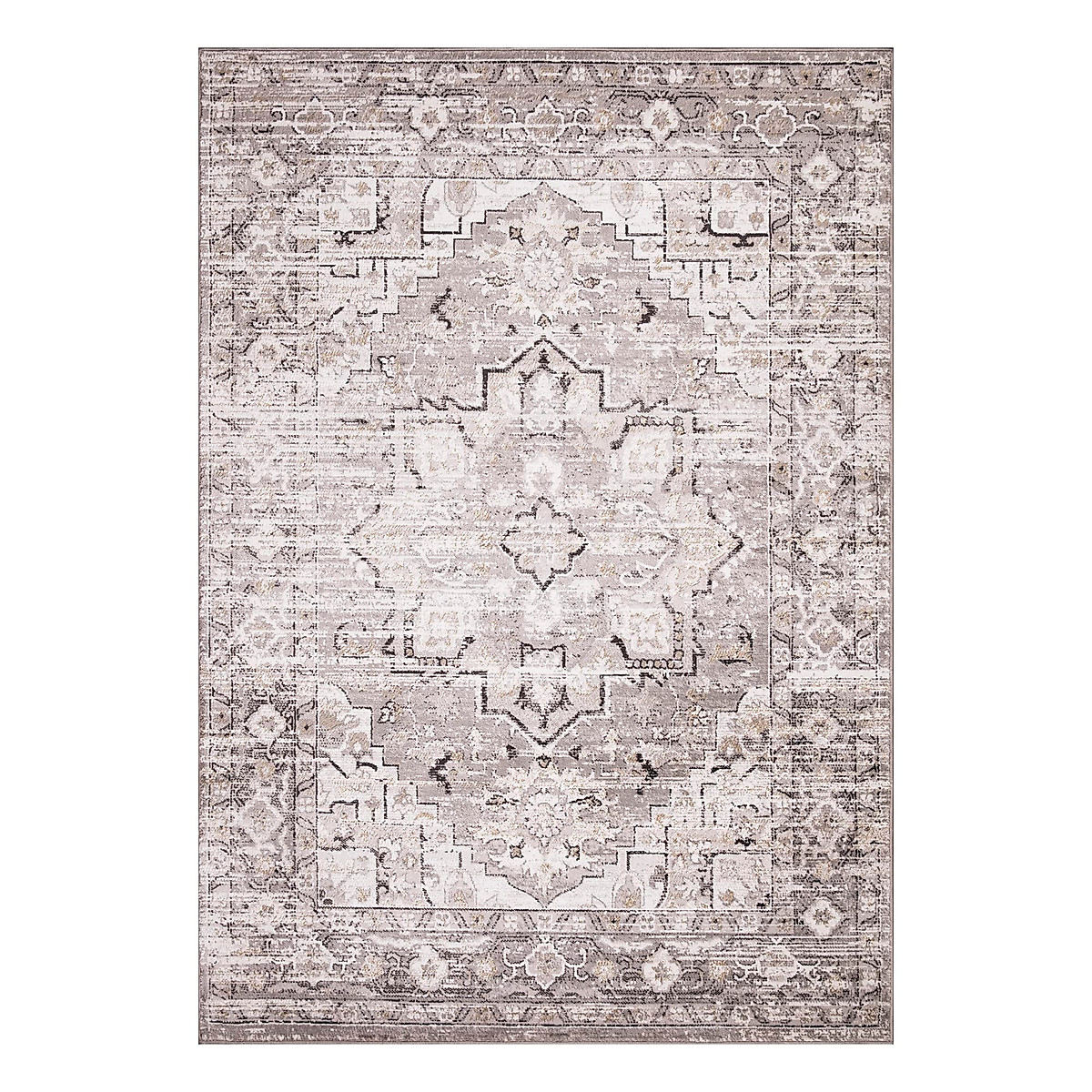 Bloom Rugs 8 x 10 Rug - Gray/Beige Traditional Persian Area Rug for Living Room, Bedroom, Dining Room, and Kitchen - Exact Size: 7'5" x 10'