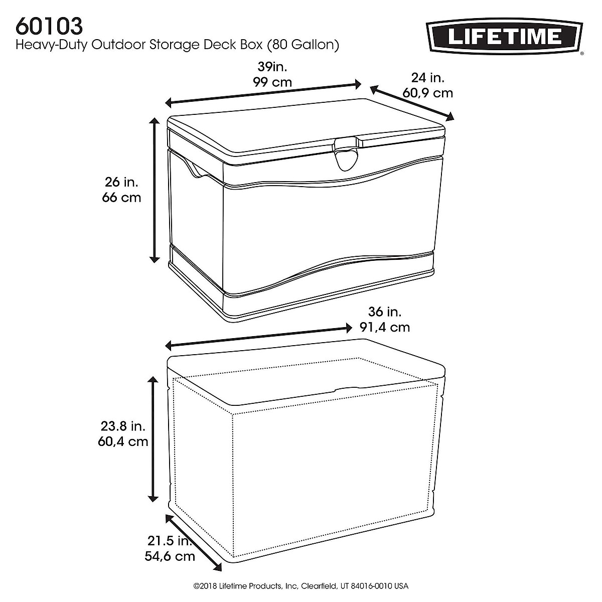 Lifetime Deck Storage Boxes and Bench Combo (80 Gallon + 116 Gallon)