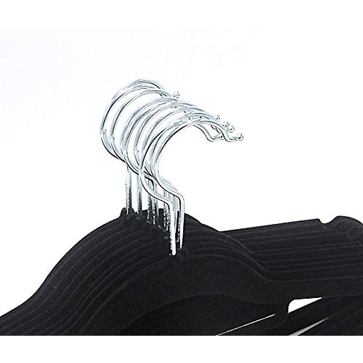 Velvet Covered Hangers – 30 Pack Non-Slip Black Hangers for Clothes – Premium Quality Materials - Easy Slide & Sturdy Design – Slim to Save Closet Space