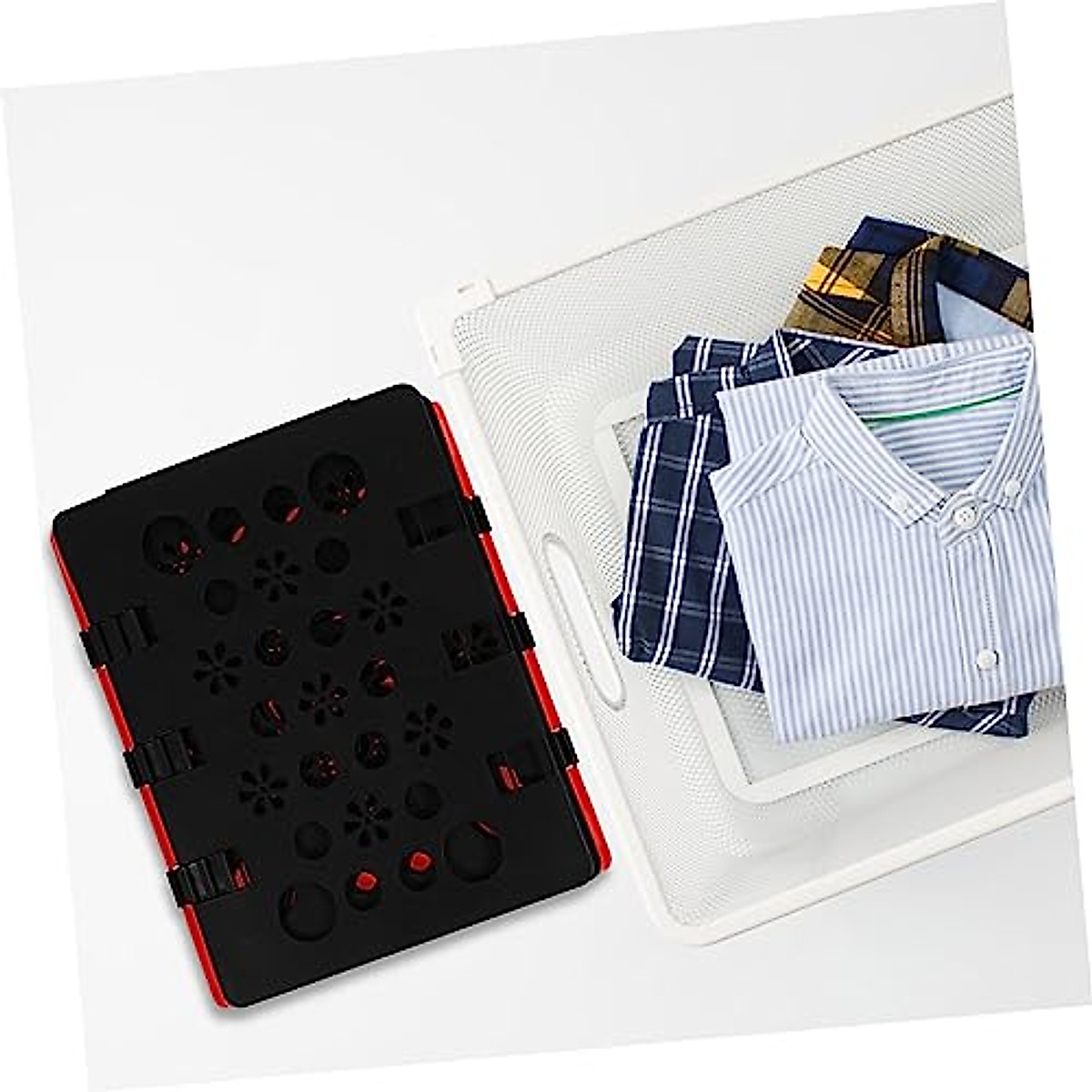 Cabilock 1pc Clothes Folding Board Plastic Laundry Folders Shirt Folding Board Closet Organizer Clothing Tray Kids Shirt Plastic File Folders Tool Organizer Bag Plastic Stacking Board Red