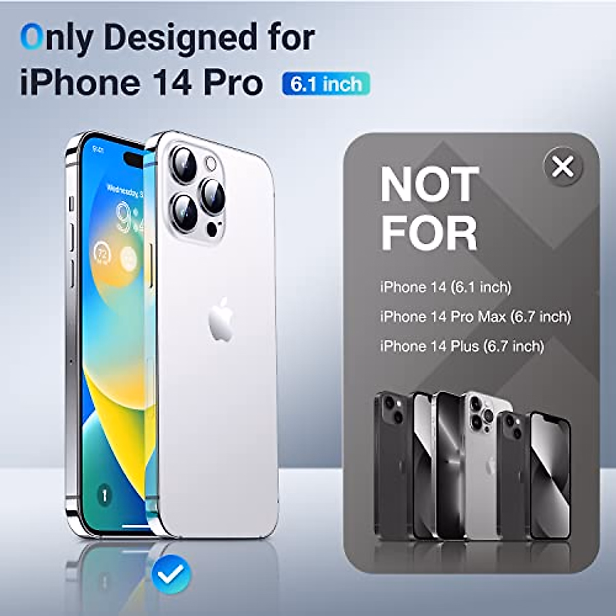 Simtect Compatible with iPhone 14 Pro with Camera Cover [12FT Drop Protection] Snug Touch Slim Protective Hard Back and Shockproof Bumper Case for iPhone 14 Pro Phone Case 6.1"-Black