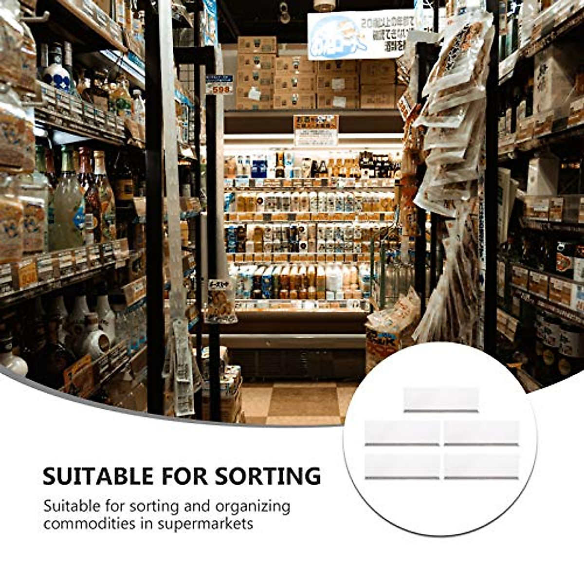 iplusmile Shelf Dividers Plastic Shelf Divider, Closet Shelf Organizer Clear Plastic Closet Separator with Magnetic Bottom for Kitchen Office Supermarket, 5pcs