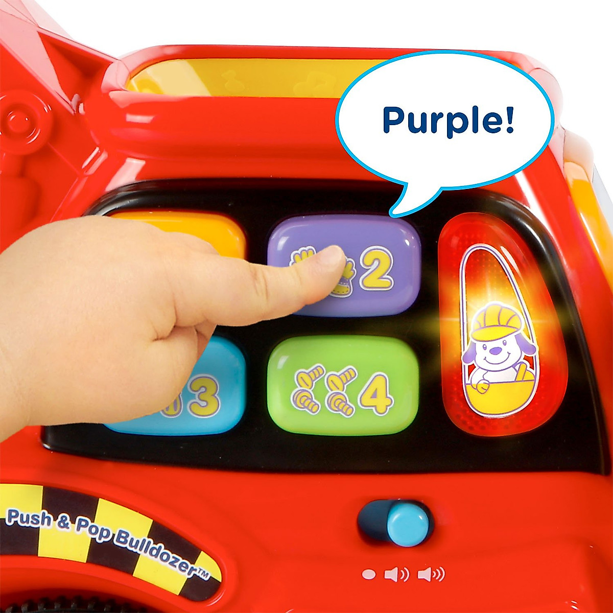 VTech Pop-a-Balls Push and Pop Bulldozer, Red