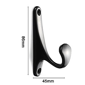 2 Pack Matte Black Hook, Wall Mounted Heavy Duty Towel Hooks Metal Robe Hook Kitchen Hanger Sturdy Coat Locker Single Hooks for Hanging Coat Towel Key Bag Scarf