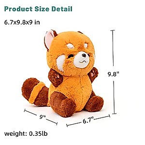 Adorlynetty Red Panda Stuffed Animal 9" Red Panda Plush Cute Panda Plushie Toy Gift for Kids Girlfriend Birthday