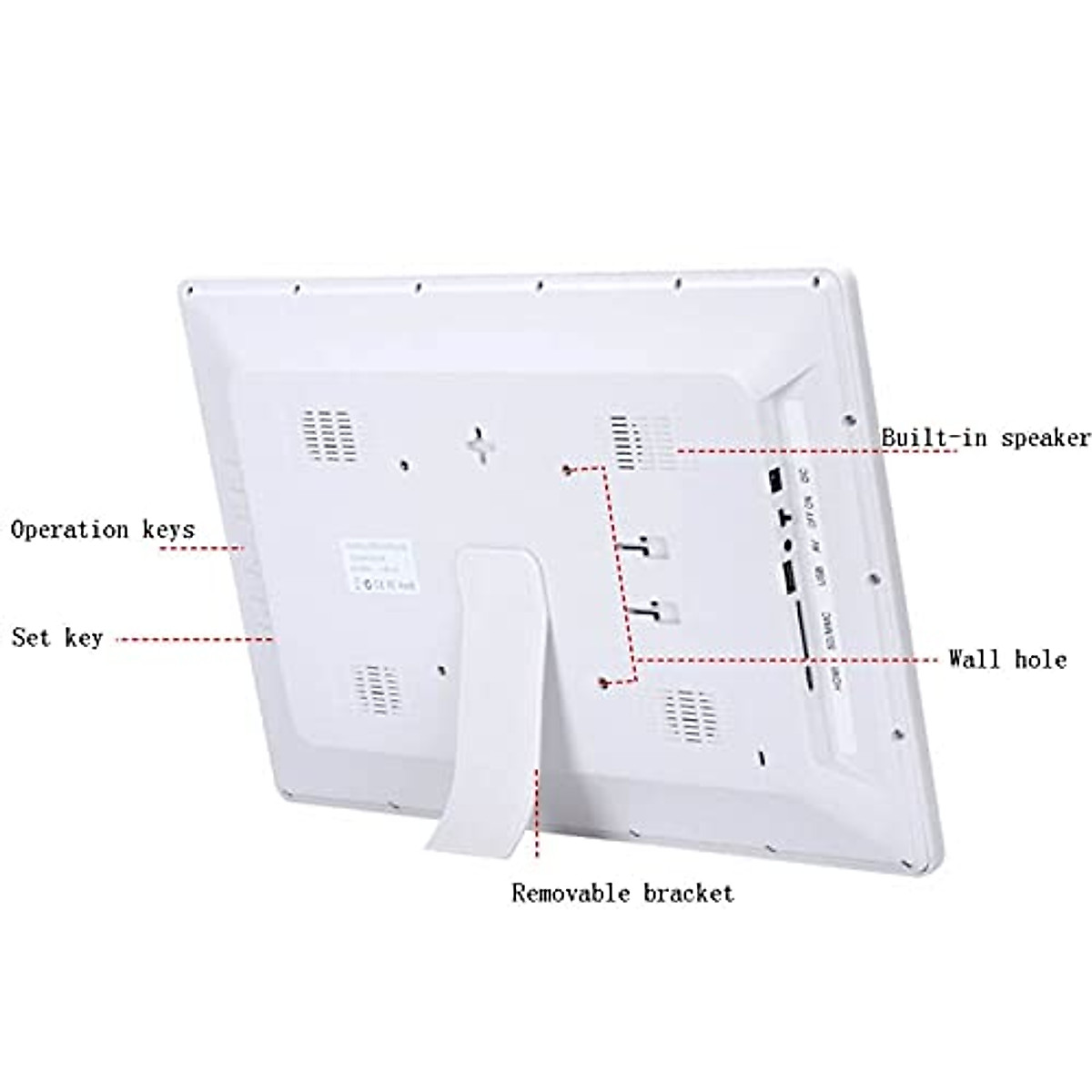 High-Definition Digital Photo Frame 17-inch Electronic Photo Album mall Video Player Advertising Player Supports 1080P Video Playback (Color : White)