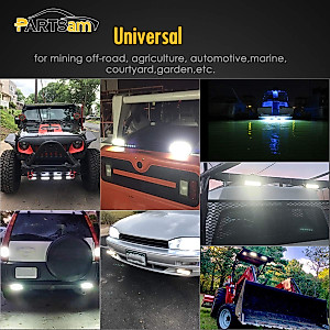 Partsam 6" LED Light Bar White 36W 6500K Super Bright Spot Work Pods Single Row Off Road Driving Fog Boat Light Waterproof SUV ATV 4WD Car Truck Golf Cart 12V 24V IP67 (2pcs)