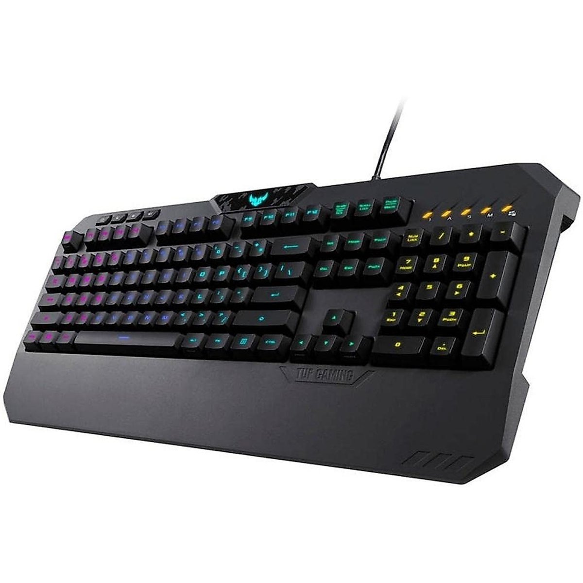 ASUS Mechanical Membrane RGB PC Gaming Keyboard - TUF K5 | Programmable Onboard Memory | Dedicated Media Controls, Aura Sync RGB Lighting | Spill, Sweat & Abrasion Resistant - Highly Durable | Black