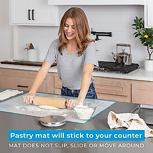 XXL SIZE Silicone Pastry Mat For Rolling Dough Non Slip Extra Large - 23,5'' x 31,5'' Dough Mat for Rolling - Rolling Mat For Dough with Measurements - Nonstick Fondant Mat - Large Silicone Baking Mat