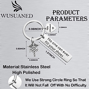 WUSUANED Registered Nurse Retirement Keychain Nurses Week Gifts No One Can Ever Fill Your Shoes Nursing Graduation Gift for Nurse Practitioner 2023