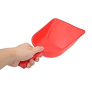Plastic Feed Shovel PE Refrigerator Ice Mini Snow Scoop Garden Sand Shovel, Handle with Hook((Red))