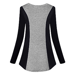 AxByCzD Yoga Tops for Women Activewear Workout Casual Long Sleeve Crew Neck Shirts Grey Large