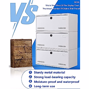 BUTISOW Lateral File Cabinets with Lock,1 Drawer Steel Wide Filing Organization Storage Cabinets,Home Office Furniture for Hanging Files Letter/Legal/F4/A4 Size (Electronic-White)