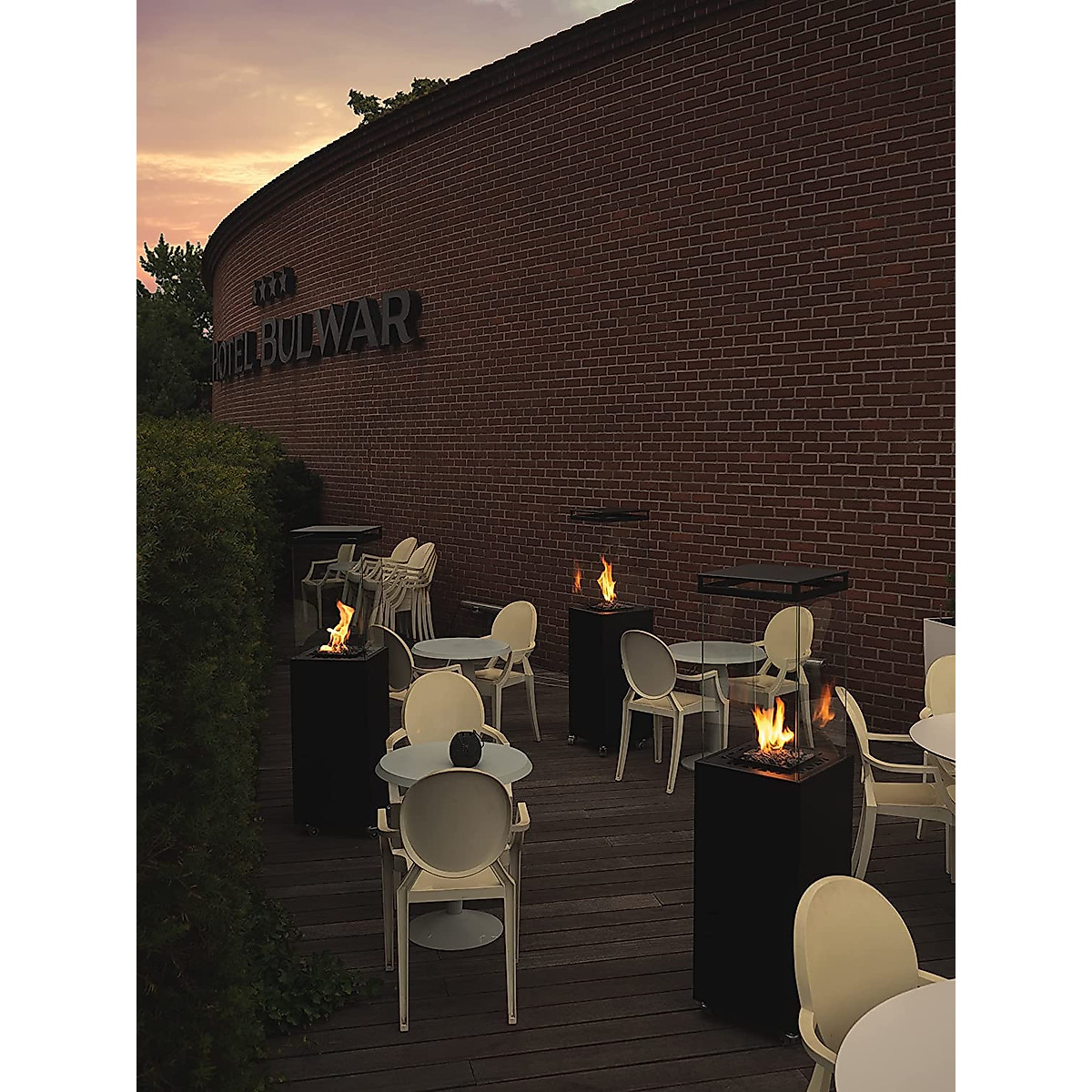 Planika Lighthouse Outdoor Patio Heater Propane Outdoor Fireplace for Patio Propane Fire Pit for Outside Heater Outdoor Gas Heaters for Patio Commercial