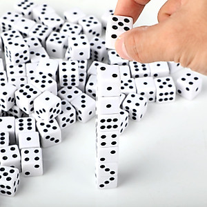 100 PC White Dice (16MM), Board Games, Parties, Educational Activities