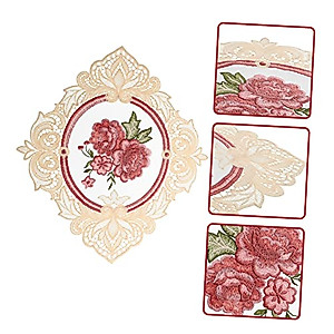 DOITOOL Table Mat Jute Placemat Adorno para Mesa De White Cotton Tablecloth Farmhouse Coasters Heat Proof Placemat Cotton Placemats Retro Lace Coaster Lace Place Mat Decor Mug 4pcs