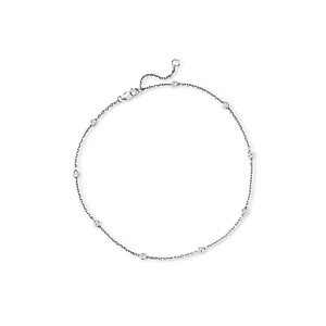 Ross-Simons 0.25 ct. t.w. Diamond Station Anklet in Sterling Silver. 9 inches